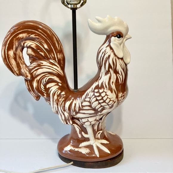 Hand Crafted | Accents | Vintage Handmade Ceramic Rooster Lamp Ooak ...
